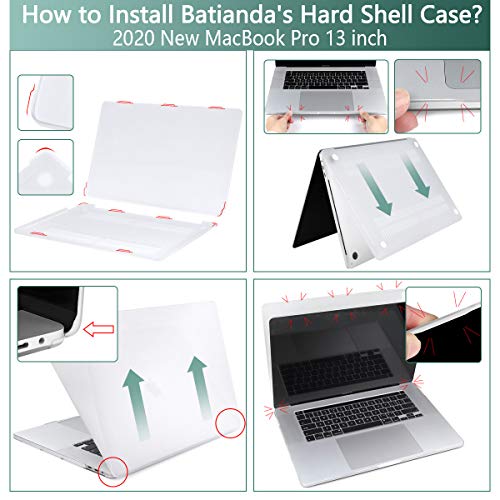 Batianda Laptop Case for MacBook Pro 13 inch 2022 M2 Chip 2021 2020 A2338 M1 A2289 A2251 Model,Hard Shell Case with Keyboard Cover & Screen Protector for Newest Mac Pro 13 with Touch Bar, Cactus