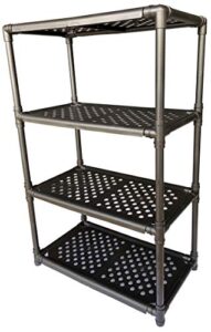 cutequeen 12.6"×23.6"×36.2" 4-shelf tier plastic multi-purpose tool holder storage shelf shoe storage rack light duty garage storage indoor and outdoor (12.6"×23.6"×36.2")