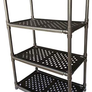 Cutequeen 12.6"×23.6"×36.2" 4-Shelf Tier Plastic Multi-Purpose Tool Holder Storage Shelf Shoe Storage Rack Light Duty Garage Storage Indoor and Outdoor (12.6"×23.6"×36.2")