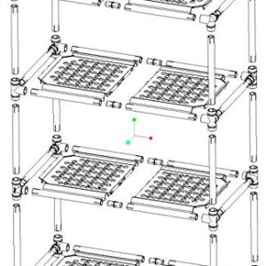 Cutequeen 12.6"×23.6"×36.2" 4-Shelf Tier Plastic Multi-Purpose Tool Holder Storage Shelf Shoe Storage Rack Light Duty Garage Storage Indoor and Outdoor (12.6"×23.6"×36.2")