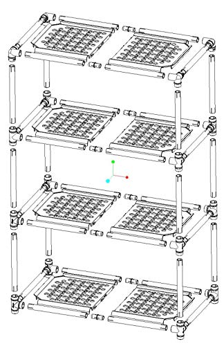 Cutequeen 12.6"×23.6"×36.2" 4-Shelf Tier Plastic Multi-Purpose Tool Holder Storage Shelf Shoe Storage Rack Light Duty Garage Storage Indoor and Outdoor (12.6"×23.6"×36.2")