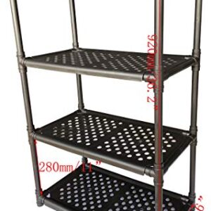 Cutequeen 12.6"×23.6"×36.2" 4-Shelf Tier Plastic Multi-Purpose Tool Holder Storage Shelf Shoe Storage Rack Light Duty Garage Storage Indoor and Outdoor (12.6"×23.6"×36.2")