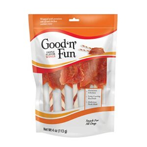 good'n'fun triple flavor wings treats for dogs 4 oz