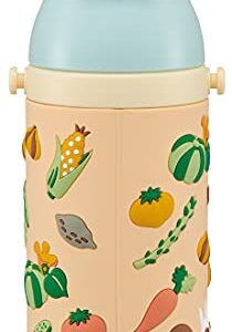 Skater SSPV4_494567 Children's Water Bottle, One Push Straw Bottle, Stainless Steel, 12.8 fl oz (380 ml), Ghibli My Neighbor Totoro, Light Color, Diameter 2.8 x Height 8.1 inches (72 x 206 mm), 3D