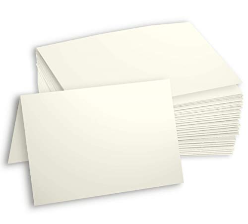 Hamilco Blank Greeting Cards 5x7 Folded Cream Card stock 80 lb Cover 100 Pack