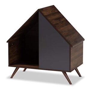 baxton studio pet houses, walnut/grey