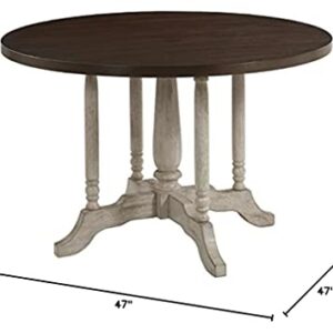 Progressive Furniture Winslet Round Dining Table, 47" W x 47" D x 30" H, White