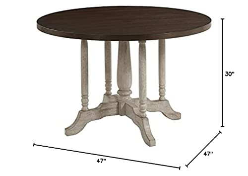 Progressive Furniture Winslet Round Dining Table, 47" W x 47" D x 30" H, White