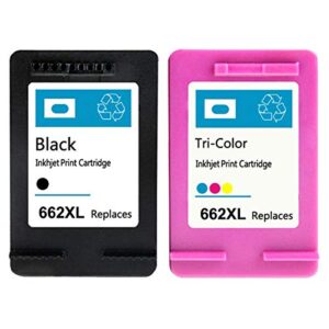 colorpro re-manufactured ink cartridge replacement for hp 662xl cz105al/cz106al for deskjet ink advantage 1515 2515 2545 2645 3515 (1black/1tri-color, 2pack)