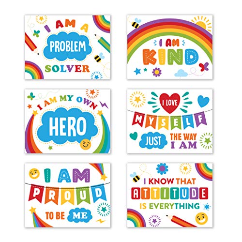 Laminated Classroom and Bulletin Board Decoration Set - 12 Positive Affirmation Poster Set