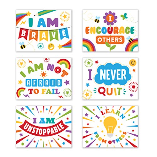 Laminated Classroom and Bulletin Board Decoration Set - 12 Positive Affirmation Poster Set