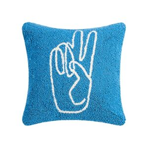 peking handicraft 30aps23bc14sq peace hand hook pillow, 14-inch square