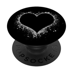 heart black popsockets swappable popgrip