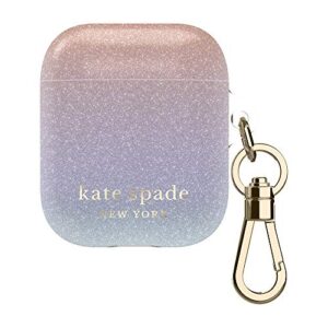 kate spade new york protective case for airpods (1st & 2nd generation) - ombre glitter pink