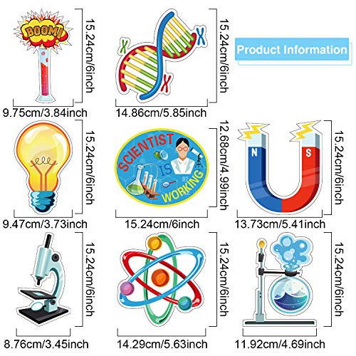 48 Pieces Science Bulletin Board Sets Laminated Science Cutouts Lab Cutouts Science-Theme Party Cutouts for Science Class School Classroom Bulletin Board Office Party Decoration Supplies, 8 Designs