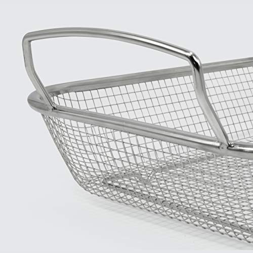 ExcelSteel Rectangular Stainless Steel Basket, 14.75" x 10.75" x 2.5", Stainless