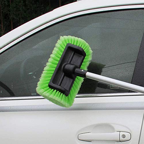 Forgrace 12" Car Wash Brush with Medium Soft Bristle for Auto RV Truck Boat Camper Exterior House Washing Cleaning, Green Plus