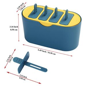 Kyraton Ice Pop Mould, Fresh Fruitsicle Frozen Pop Tray, Milticolored Set of 4 Popsicle Makers With Sticks. BPA Free.