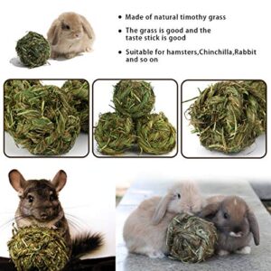 PINVNBY 6 Pack Rabbit Chew Grass Balls,Bunny Natural Timothy Woven Grass Ball Teeth Grinding Activity Play for Hamster,Chinchillas,Gerbils,Guinea Pigs and Other Small Animal