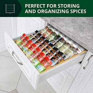 ROYAL CRAFT WOOD Luxury Spice Drawer Organizer for Kitchen - Bamboo Spice Rack Organizer for Drawer for Deep Drawers (17"x13.5")