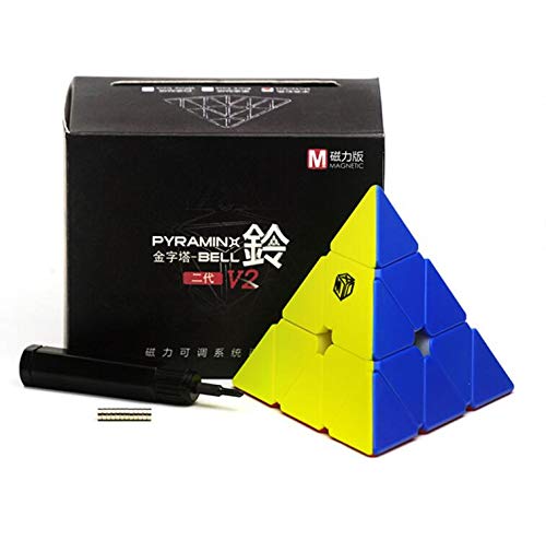 CuberSpeed X Man Bell V2 Pyraminx Stickerless Magnetic Speed Cube X Man Bell Magnetic Pyraminx V2 Cube Puzzle