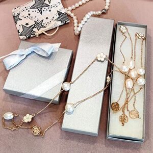 TheDisplayGuys 100-Pack #21 Cotton Filled Cardboard Paper Jewelry Box Gift Case - Pearl Gray (2 5/8" x 1 5/8" x 1")