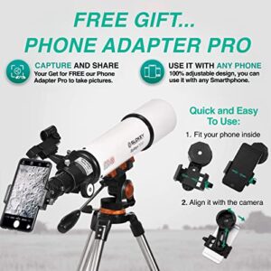 Telescope for Astronomy for Adult Beginners - Professional, Portable and Powerful 20x-250x - Easy to Mount and Use - Astronomical Telescope for Moon, Planets and Stargazing