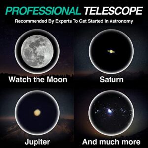 Telescope for Astronomy for Adult Beginners - Professional, Portable and Powerful 20x-250x - Easy to Mount and Use - Astronomical Telescope for Moon, Planets and Stargazing