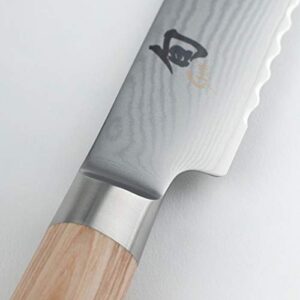 Shun Classic Blonde 9” Bread Knife, Blonde PakkaWood Handle, Full Tang VG-MAX Blade