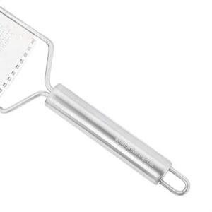 AmazonCommercial Stainless Steel Fine Grater & Zester, Wide Blade, Black