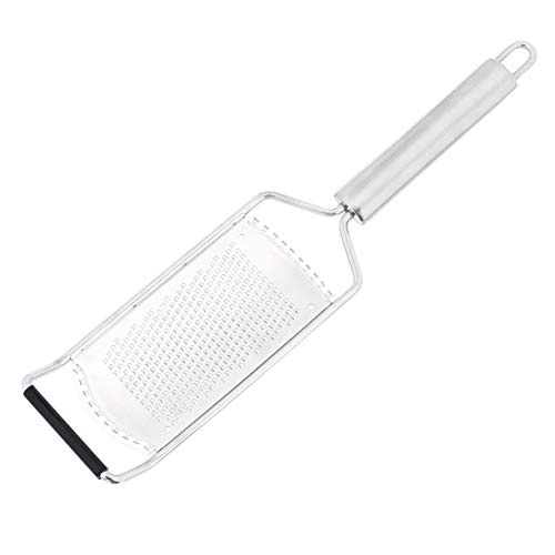 AmazonCommercial Stainless Steel Fine Grater & Zester, Wide Blade, Black