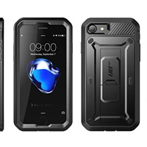 SUPCASE Unicorn Beetle Pro Series Case for iPhone SE (2022)/ iPhone SE (2020)/ iPhone 7/ iPhone 8, Built-in Screen Protector Full-Body Rugged Holster & Kickstand Case (Black)