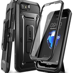 SUPCASE Unicorn Beetle Pro Series Case for iPhone SE (2022)/ iPhone SE (2020)/ iPhone 7/ iPhone 8, Built-in Screen Protector Full-Body Rugged Holster & Kickstand Case (Black)