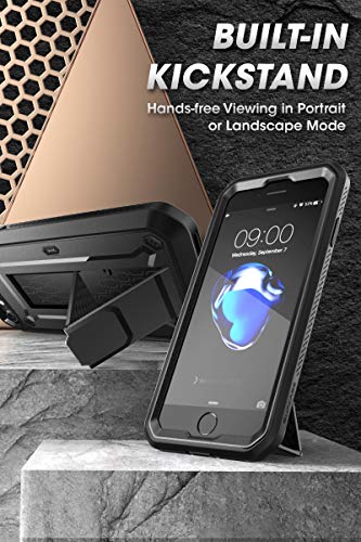 SUPCASE Unicorn Beetle Pro Series Case for iPhone SE (2022)/ iPhone SE (2020)/ iPhone 7/ iPhone 8, Built-in Screen Protector Full-Body Rugged Holster & Kickstand Case (Black)