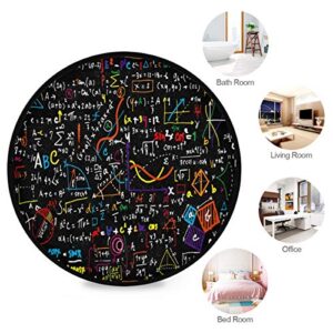 ALAZA Color Mathematical Formula Round Area Rug Non Slip Rug Floor Mat Carpet Entryway Hallway Sofa Living Room Bedroom Home Deco