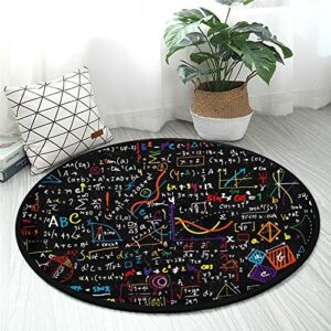 alaza color mathematical formula round area rug non slip rug floor mat carpet entryway hallway sofa living room bedroom home deco