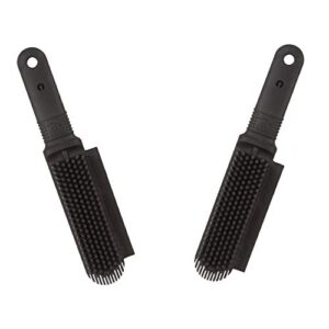 furemover plus, rubber pet hair remover brush, black with gentle bristles for grooming dogs and cats, pack of 2, black