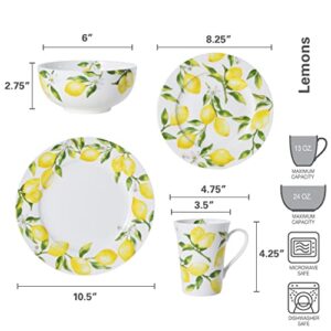 Mikasa Lemons 16-Piece Dinnerware Set, Service For 4, Multicolor