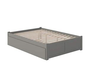 afi concord queen platform bed with footboard and twin extra long trundle in grey