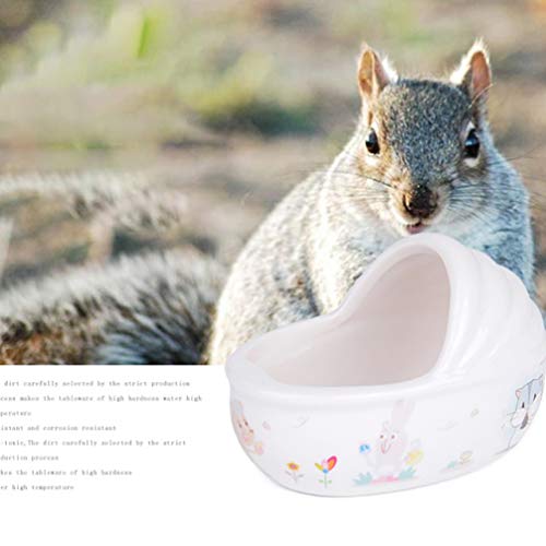 balacoo Ceramics Pet Hamster Bath House Chinchilla Bathroom Container Sauna Toilet Small Animal Sand Room Rat Hideout Nest for Hamster Chinchilla Small Pet (White)