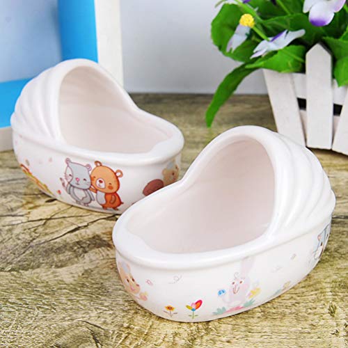 balacoo Ceramics Pet Hamster Bath House Chinchilla Bathroom Container Sauna Toilet Small Animal Sand Room Rat Hideout Nest for Hamster Chinchilla Small Pet (White)