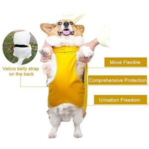 Dog Raincoat with Hood for Medium Dog,Luccalily Waterproof Dog Rain Jacket with Reflective Strip Adjustable Belly Strap Lightweight Poncho with Storage Bag (Medium, Yellow)