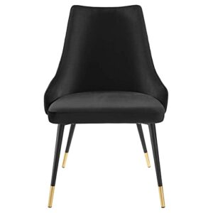 Modway Adorn Tufted Performance Velvet Dining Side Chair, Black 25D x 22W x 34H Inch