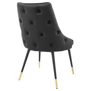 Modway Adorn Tufted Performance Velvet Dining Side Chair, Black 25D x 22W x 34H Inch