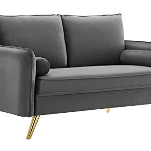 Modway Revive Performance Velvet Loveseat, Gray