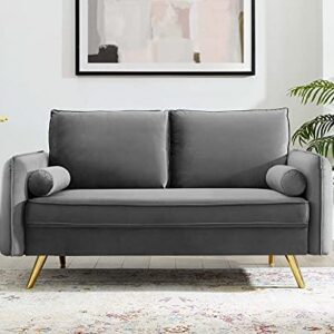 Modway Revive Performance Velvet Loveseat, Gray