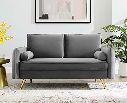 Modway Revive Performance Velvet Loveseat, Gray