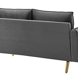 Modway Revive Performance Velvet Loveseat, Gray