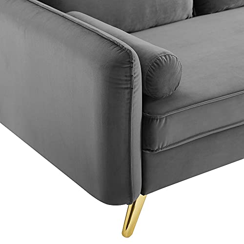 Modway Revive Performance Velvet Loveseat, Gray