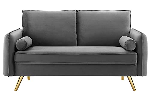 Modway Revive Performance Velvet Loveseat, Gray